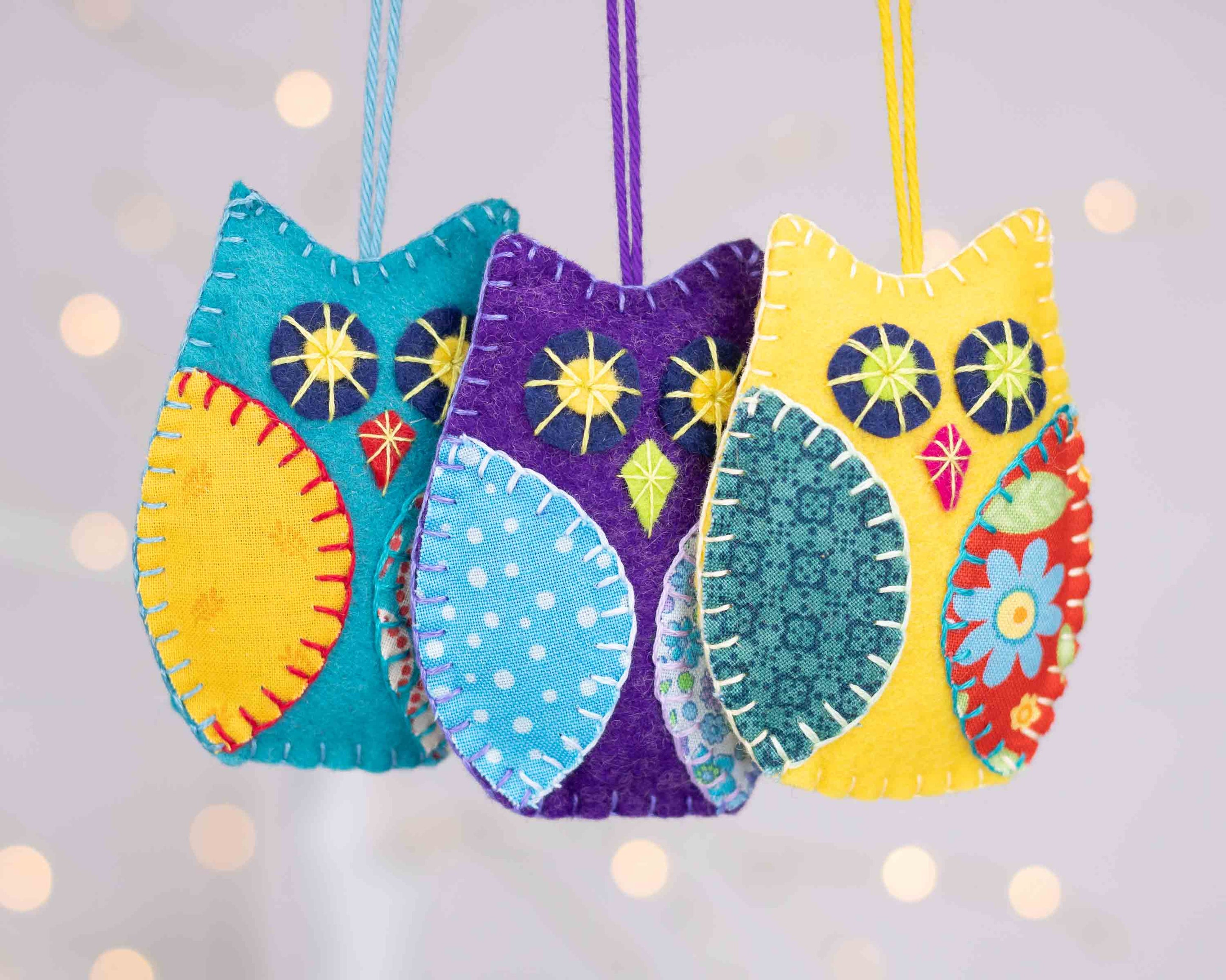 Felt Owl Christmas Ornaments – Tilly & Puffin